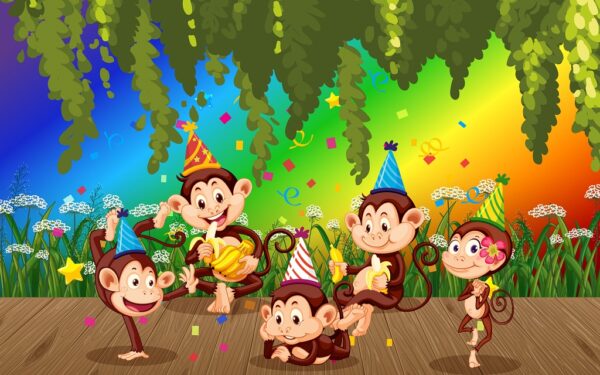Five little monkeys jumping on the bed - Nursery Rhymes - Online Kids ...